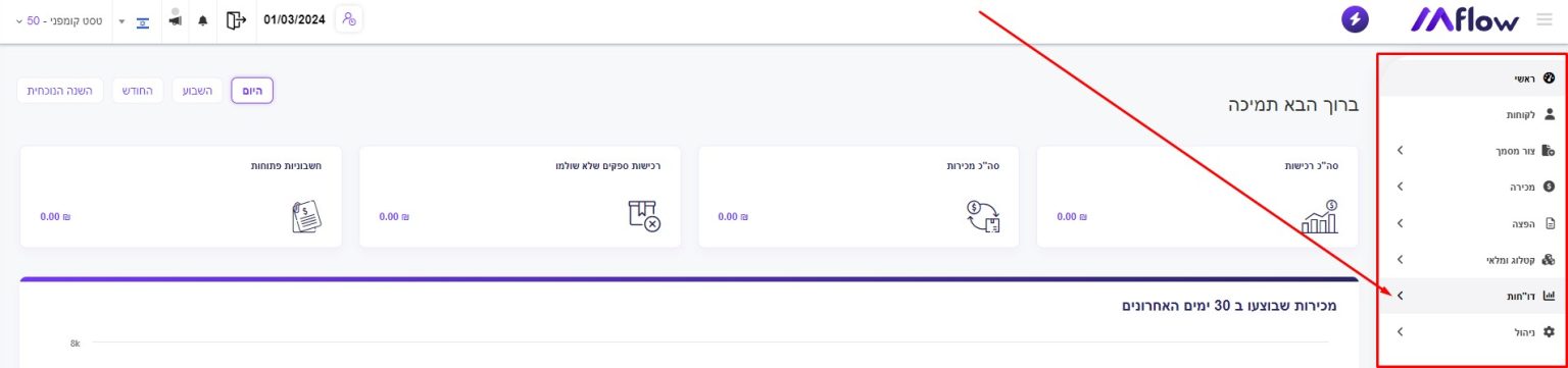 איך מפיקים דוח זד (דוח Z)? - Mflow